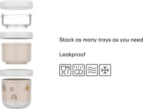 Světle modré plastové dětské svačinové boxy v sadě 3 ks Forest Friends – Mepal