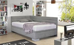 Rohová čalouněná postel Niobe, s úložným prostorem, 140x210 cm