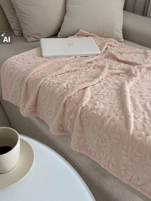 Sinsay - Deka s reliéfním rostlinným vzorem - krémová