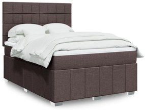 Box spring postel s matrací tmavě hnědá 140x200 cm textil 3293994