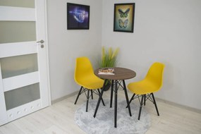 Konferenční stolek TODI, moderní skandinávská hnědá kulatá deska, 60 cm
