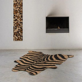 Černo-hnědý jutový koberec Zebra - 150*170*1cm