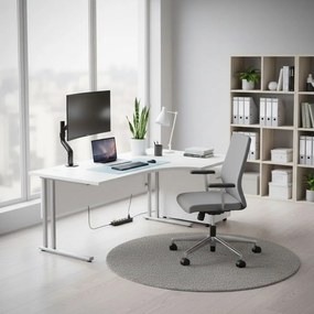 Ergonomický stůl Visio 160 x 100 cm, pravý, bílá