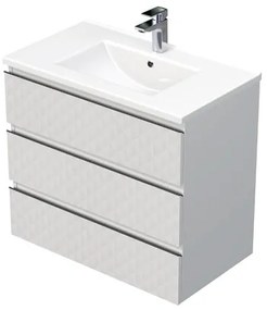 Koupelnová skříňka s umyvadlem SAT Cube Way 80x71x46 cm bílá mat CUBE3D803ZBMOD