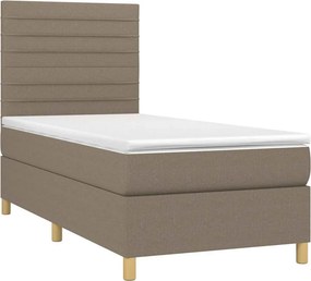 Box spring postel s matrací a LED taupe 100x200 cm textil 3135497