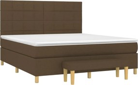 Box spring postel s matrací tmavě hnědá 160x200 cm textil 3137168