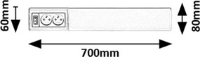 Rabalux Bílé LED svítidlo pod kuchyňskou linku Bath 2E 70cm 15W 78041