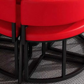LuxuryForm DESIGN Jídelní set MONTE 4+1 - červený / černý
