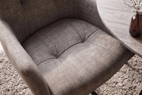 Designová otočná židle Vondila taupe samet