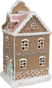 Hnědá svítící perníková chaloupka Gingerbread House - 12*9*20 cm / 3*AAA
