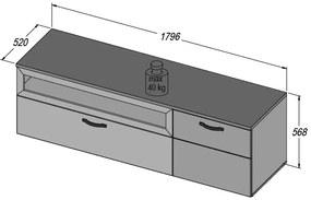 Obývací stěna Kalomira, s osvětlením, smrk