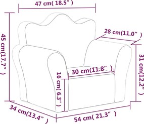 vidaXL Dětská pohovka měkký plyš [357042] Barva: antracitová