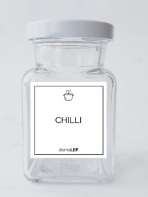 Samolepka na kořenky CHILLI bílá 5 × 5 cm základní písmo