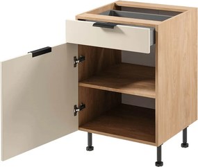 SORENTO pz | dolní skříňka D60S1 se zásuvkou a příborníkem | 60 cm | LEVÁ | puccini/béžová