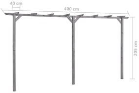 vidaXL Marketos Zahradní pergola šedá 400 x 40 x 205 cm impregnovaná borovice