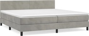 Box spring postel s matrací světle šedá 200x200 cm samet 3141203