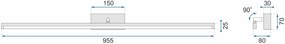 Rea - Toolight, LED koupelnové svítidlo nad zrcadlo 20W 100CM APP375-1W, černá, OSW-05005