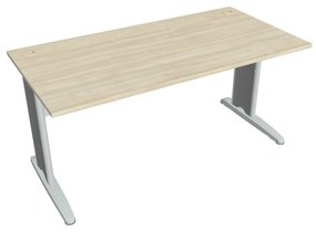 Stůl pracovní rovný 160 cm - Hobis Cross CS 1600 Dekor stolové desky: akát, Dekor lamino podnože: šedá, Barva nohou: Stříbrná