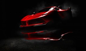 Vícedílný obraz Červené Sportovní Auto 3D Nedostatek Nedostatek Přírodní plátno 200x120