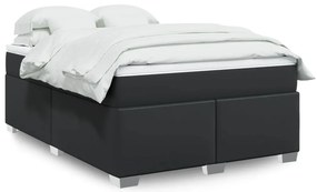 Box spring postel s matrací černá 160x200 cm umělá kůže 3285217