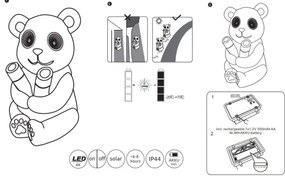 Globo 33876 - LED Solární svítidlo SOLAR LED/0,12W/3V IP44 panda