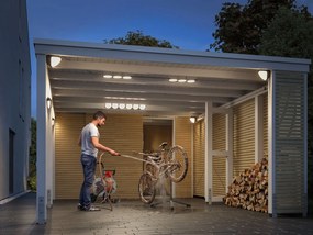 P 94518 Park + Light LED venkovní nástěnné svítidlo Ikosea vč. pohybové čidlo IP44 50x203mm 3000K 5,6W 12V antracit umělá hmota - PAULMANN