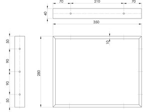 Sapho Podpěrná konzole 350 x 280 x 40 mm lakovaná ocel černá mat 1ks 30375