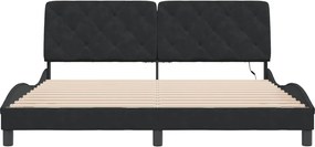 Rám postele s LED bez matrace černý 180 x 200 cm samet 3213869