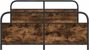 Kovový rám postele bez matrace kouřový dub 200 x 200 cm 3318642