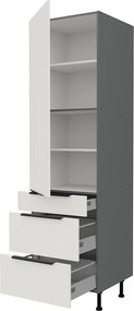 ARIA aw | vysoká skříňka 60 DKS-215 3S1F potravinová | UNI DVÍŘKA | 60 cm | PREMIUM BOX | antracit/bílá