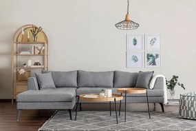 Hanah Home Rohová pohovka BOBO světle šedá levá