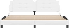 Rám postele bez matrace Zadar bílý 200x200 cm umělá kůže 3208206