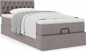 Osmanský rám postele s matrací taupe 80x200cm textil 3311501