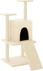 Škrabadlo pro kočky se sisalovými sloupky krémové 110 cm 172037