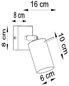 Sollux SL.0727 - Nástěnné bodové svítidlo RING 1xGU10/10W/230V