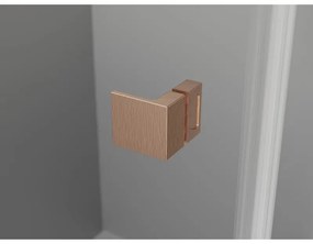 Mexen Lunar, L půlkruhový výklopný sprchový kout 90 x 90 cm, 8mm čiré sklo, profil měděná matná, 833L-090L-090P-65-00