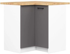 Kuchyňská rohová skříňka Olivie S 90 cm bílá/grafitově šedá mat