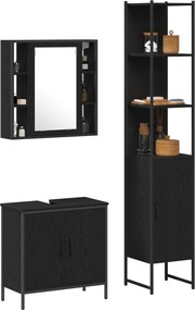 Koupelnové umyvadlové jednotky 3 ks Černá 33 x 33 x 185,5 cm 3334385