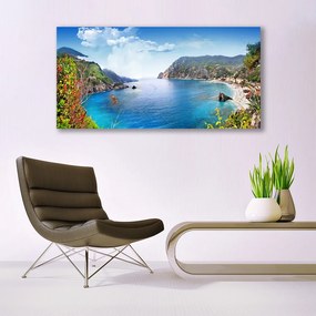 akrylový obraz Záliv Hory Moře Krajina 120x60 cm