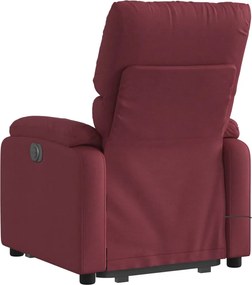 Zvedací masážní polohovací křeslo vínové textil 3204839