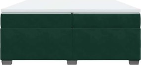 Box spring postel s matrací tmavě zelená 200x200 cm samet 3285308