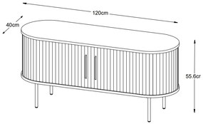 Designový TV stolek Vasiliy 120 cm kouřový dub
