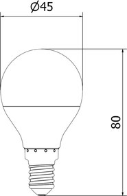 Mexen Nova, LED žárovka E14, G45, 5W, teplá - 3000K, 525 lm - L101-E14-0530-01
