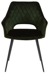 Čalouněná židle s područkami Tmavě zelená KORES