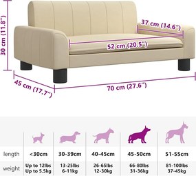 Pelíšek pro psy krémový 70 x 45 x 30 cm textil 171857