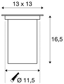 SLV 229324 Dasar 80 zápustné svítidlo do země 1xGU10 nerez, s nastavitelným směrem svícení, 13 x 13cm, IP67