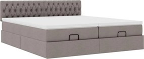 Osmanský rám postele s matracíes taupe 200x200cm textil 3312026