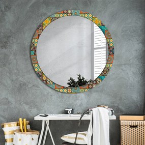 Kulaté zrcadlo tištěný rám Arabský vzor fi 100 cm