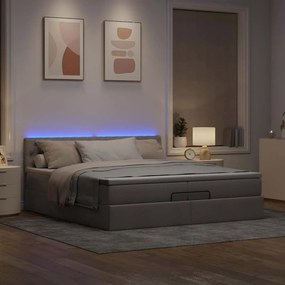 Osmanský rám postele s matracíes taupe 200x200cm textil 3312420