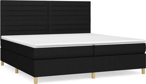 Box spring postel s matrací černá 200x200 cm textil 3142443